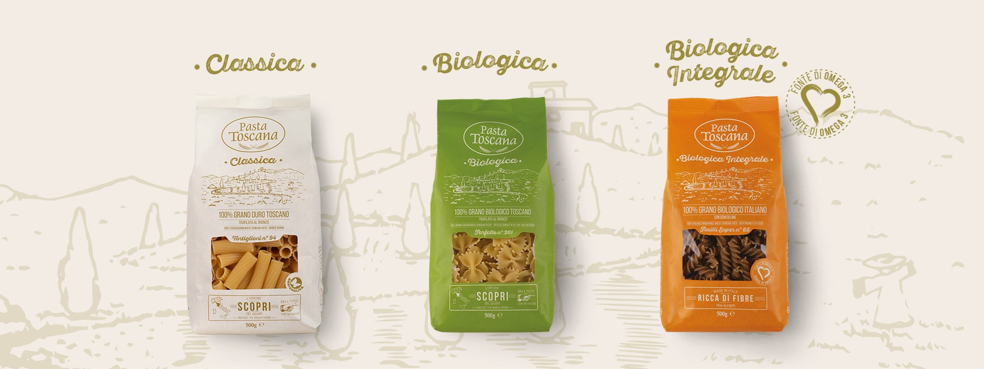 Pasta toscana: pasta de trigo duro de la Toscana - IT'S TUSCANY